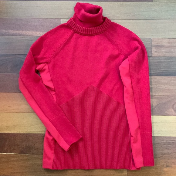 Athleta | Sweaters | Athleta Red Mesa Hybrid Turtleneck Sweater | Poshmark